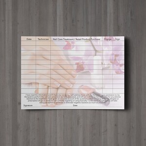 Nail Care Client Card / Client Record Card / Treatment | Etsy