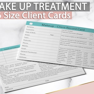 Makeup Client Card / Client Record Card / Treatment Consultation Card ...