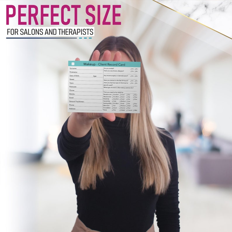 Makeup Client Card / Client Record Card / Treatment Consultation Card ...