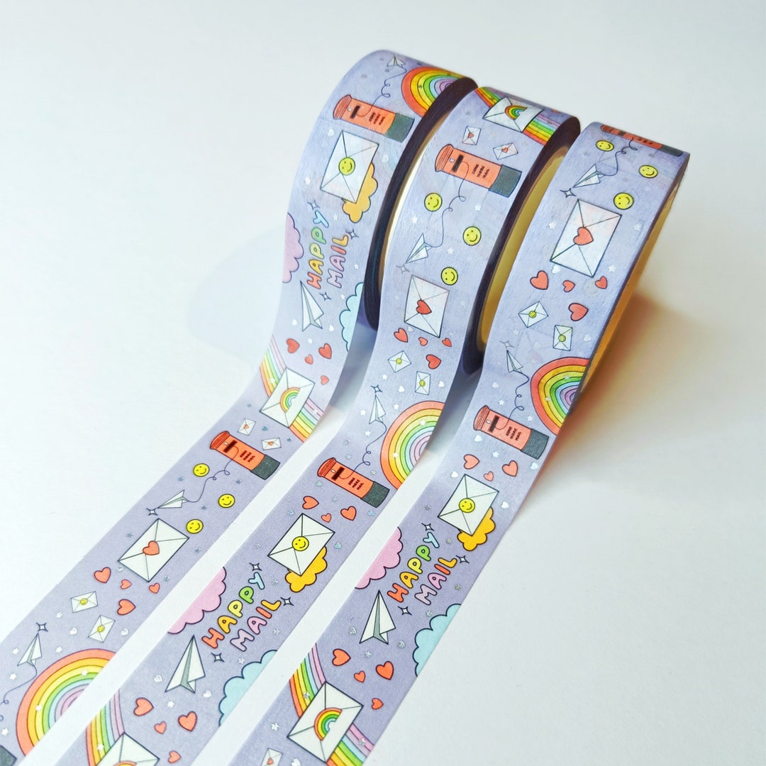 Happy Mail Holographic Foil Washi Tape Rainbow Tape Masking Tape ...