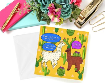 Alpaca card | Etsy