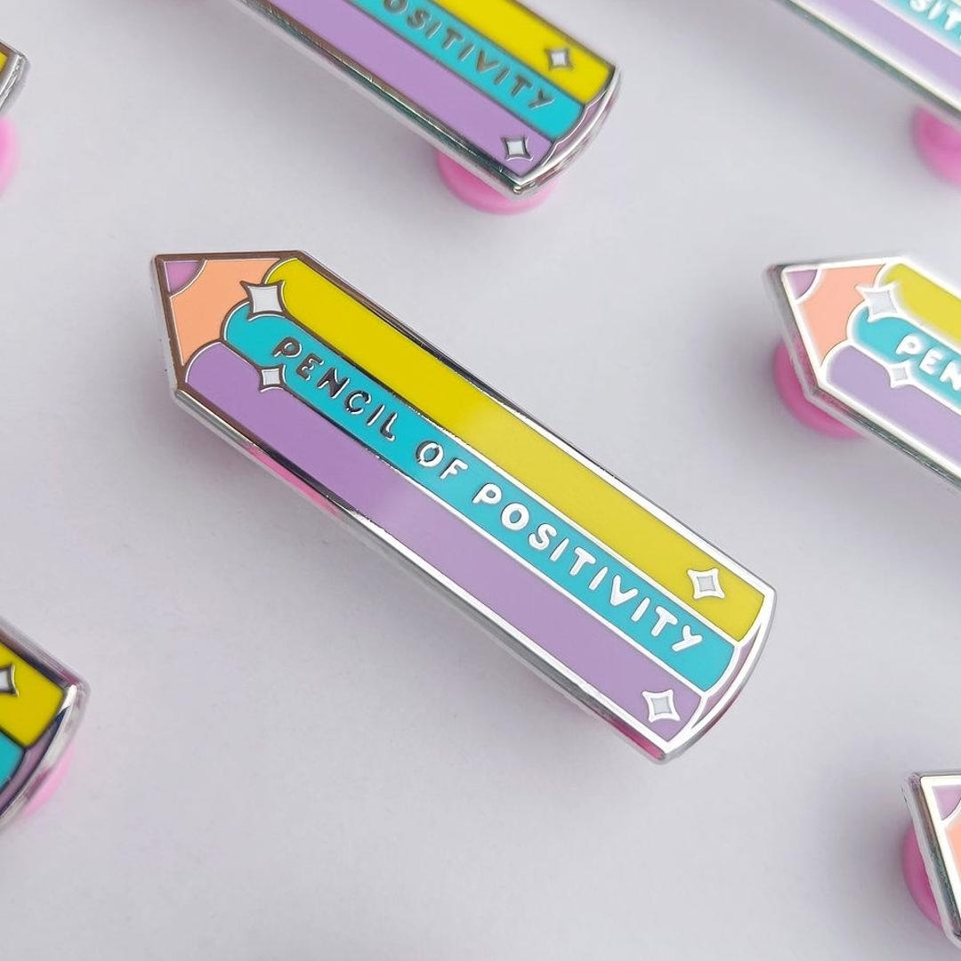 Pencil of Positivity - Pencil Pin - Enamel Large Pin - Pin - Girl ...