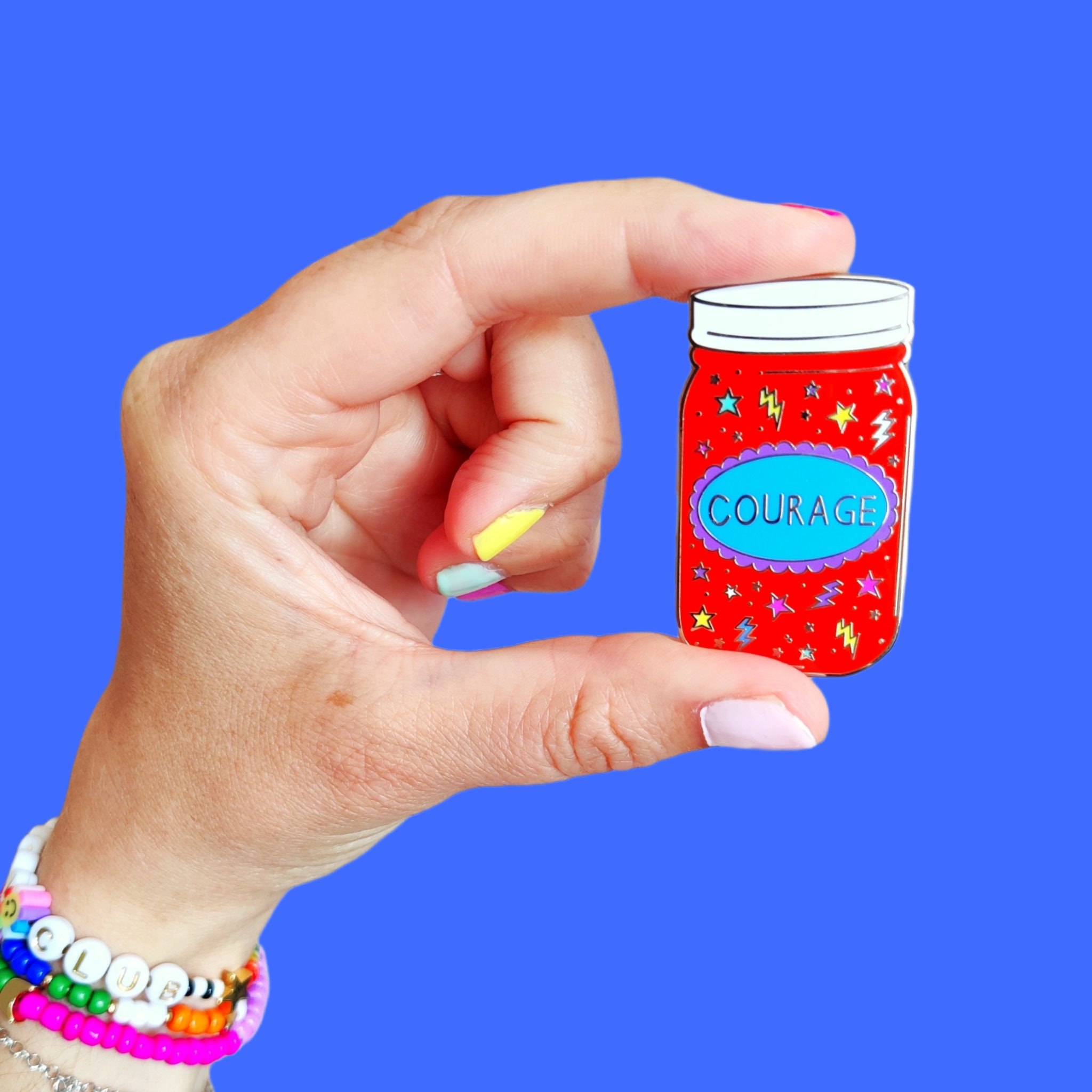 Courage Enamel Pin - Pots of Positivity - Be Kind - Motivation Pin ...