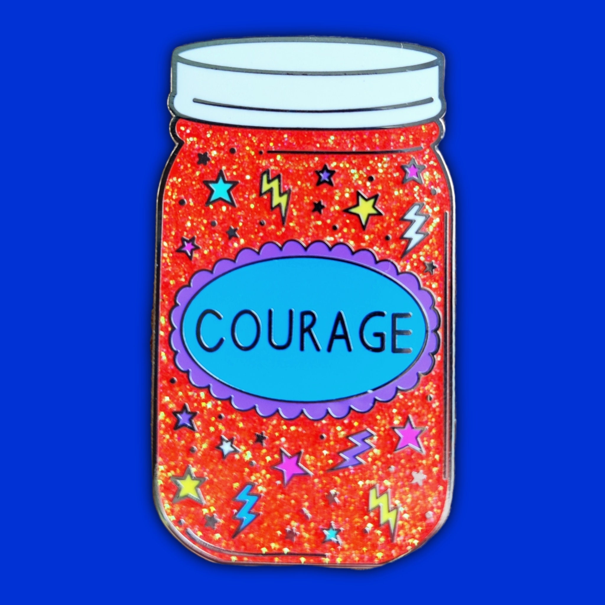 Courage Enamel Pin - Pots of Positivity - Be Kind - Motivation Pin ...