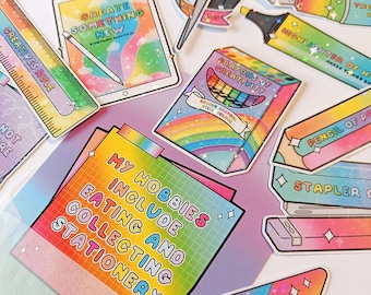 Rainbow Sticker Pack Colourful Vinyls Fun Cute Stickers Multi Color ...