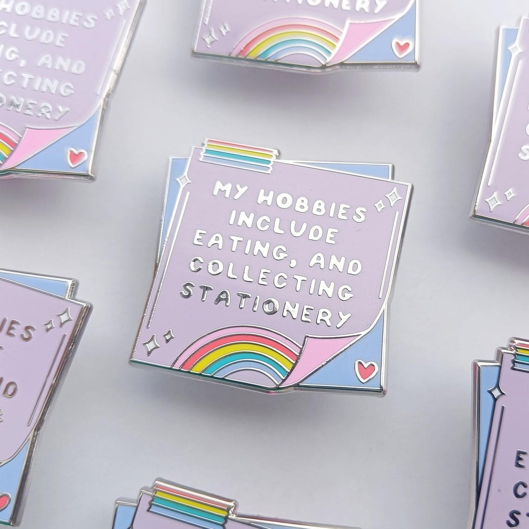 Stationery Post It Note Enamel Pin - Eraser Pin - Enamel Large Pin ...