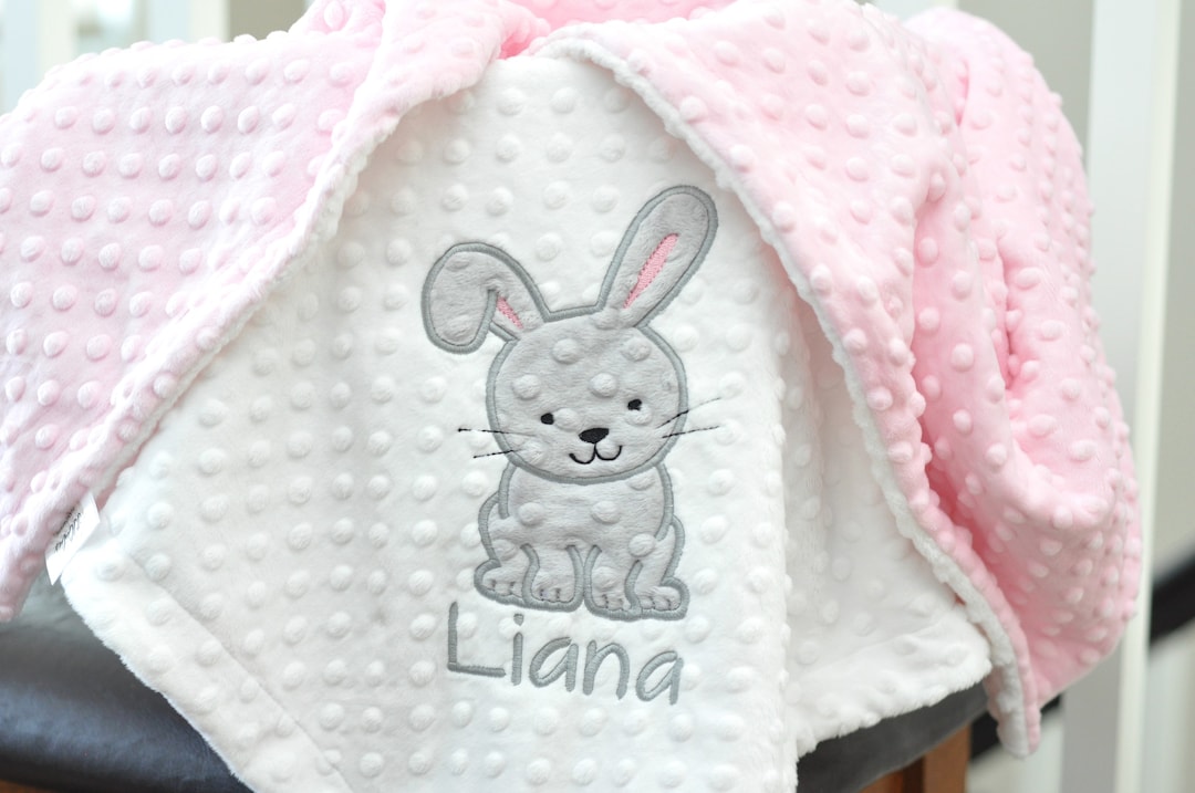 Personalized Bunny Rabbit Baby Blanket- Girls Bunny Blanket-rabbit ...