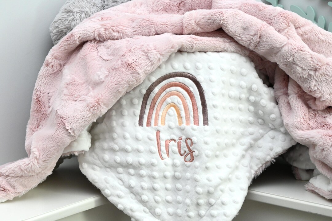 Rainbow Personalized Baby Blanket Girls-rainbow Minky Blanket-boy Minky ...