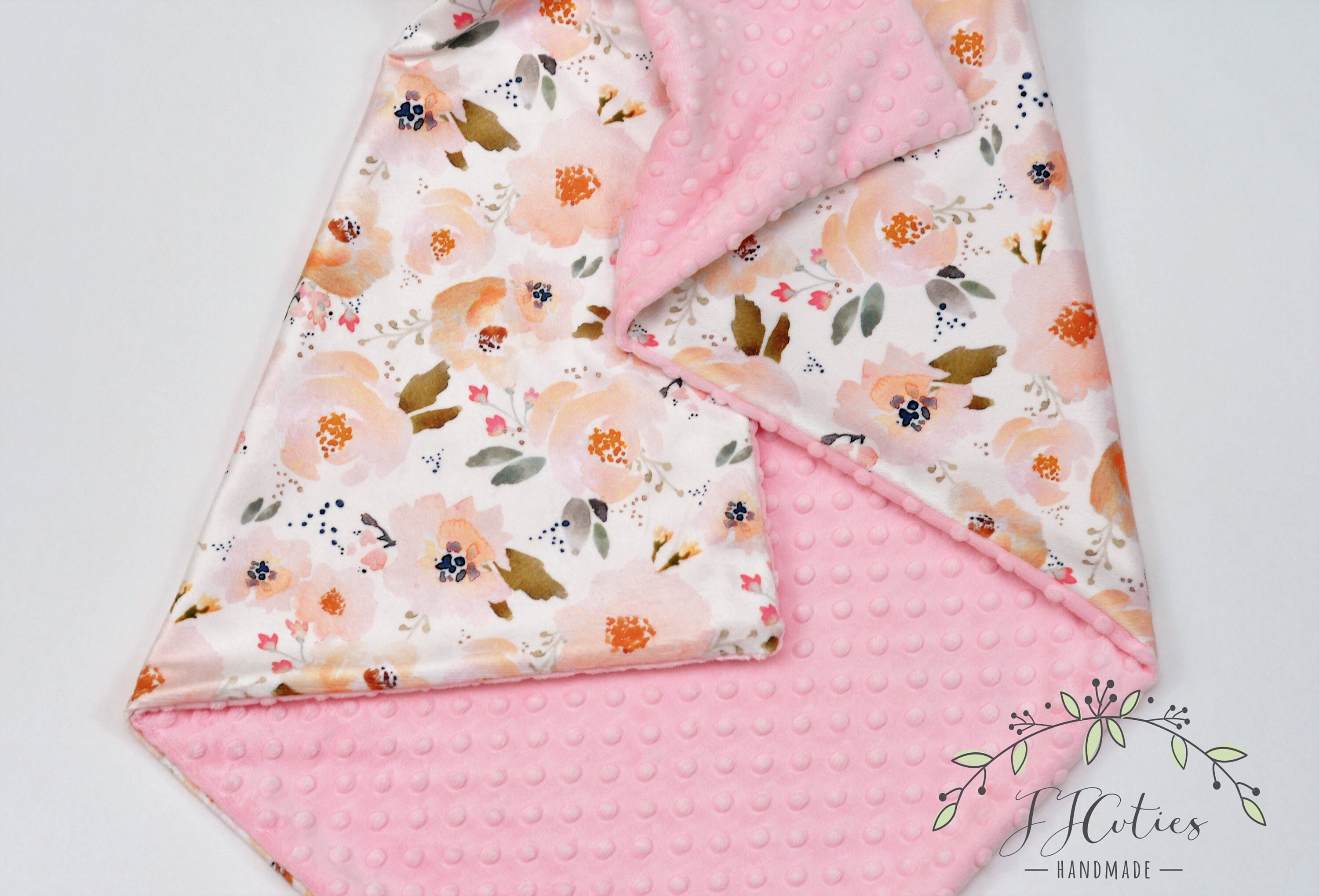 Personalized Minky Baby Blanket Girl-personalized Baby Blanket-floral ...