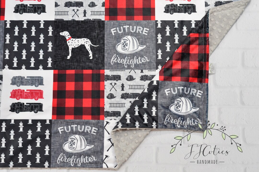 Fire Truck Minky Baby Blanket-personalized Firefighter Personalized ...
