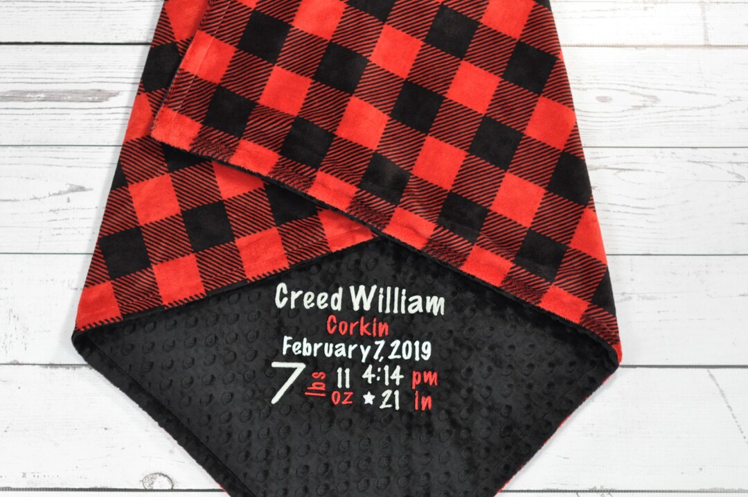 Adult Minky Blanket-couch Blanket-throw Blanket-red Black Plaid Large ...