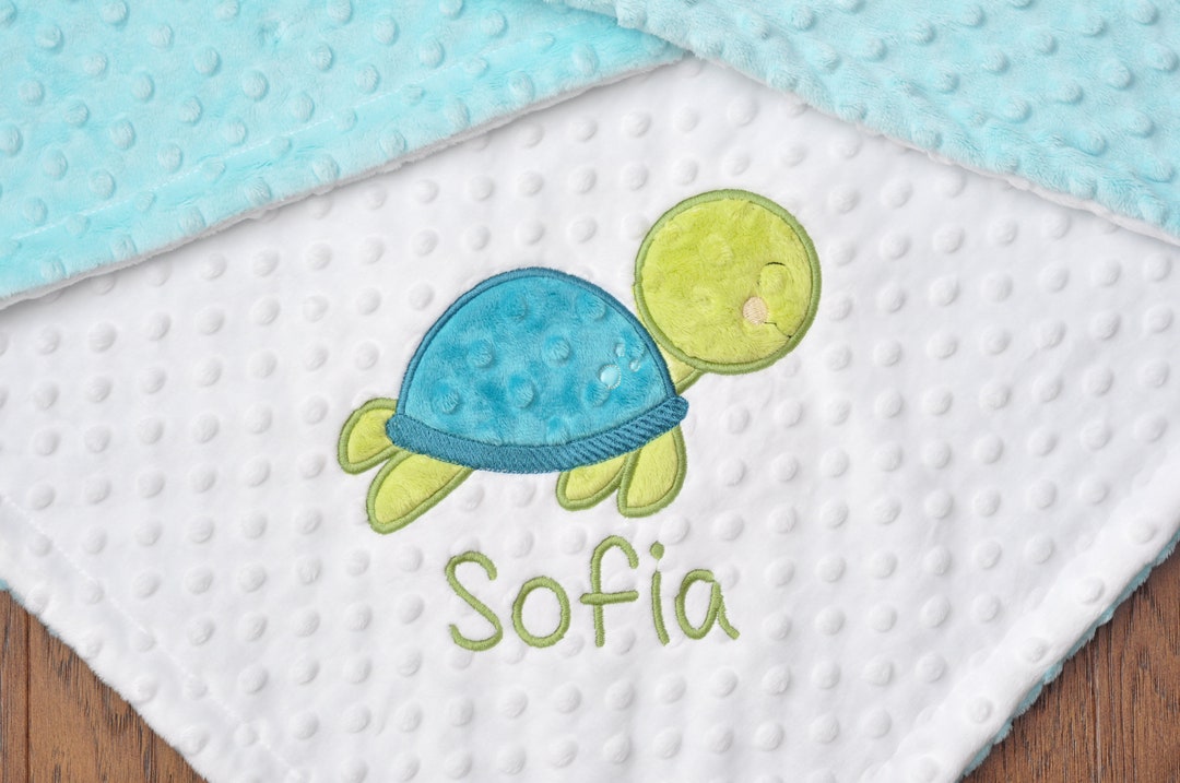 Personalized Baby Blanket Turtle-tortoise Minky Baby Blanket ...