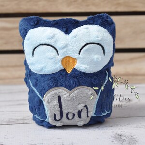 Personalized Stuffed Animal Owl-personalized Stuffed Owl-plush Owl-navy ...