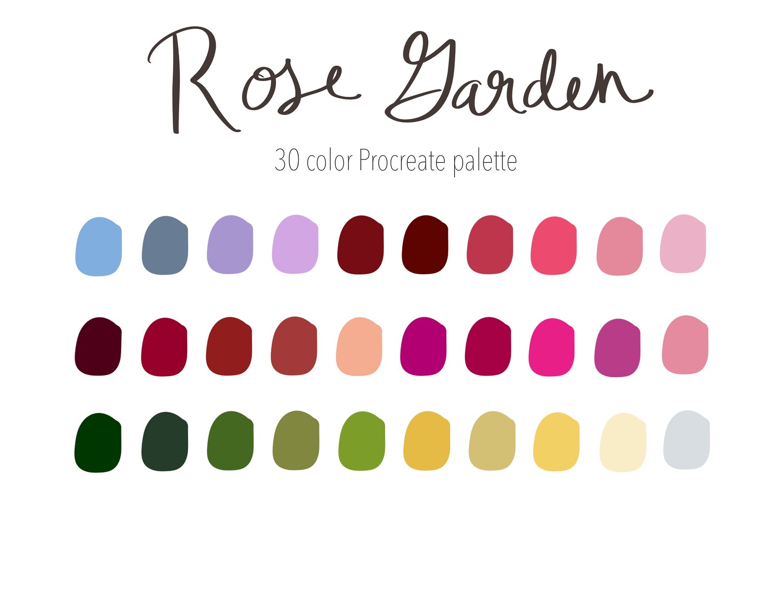 Rose Garden Procreate Palette, Digital Art, Digital Color Palette, iPad ...