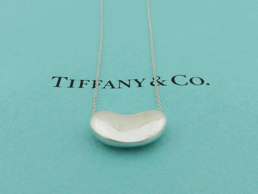 TIFFANY & CO Sterling Silver Large Bean Pendant Necklace - Etsy