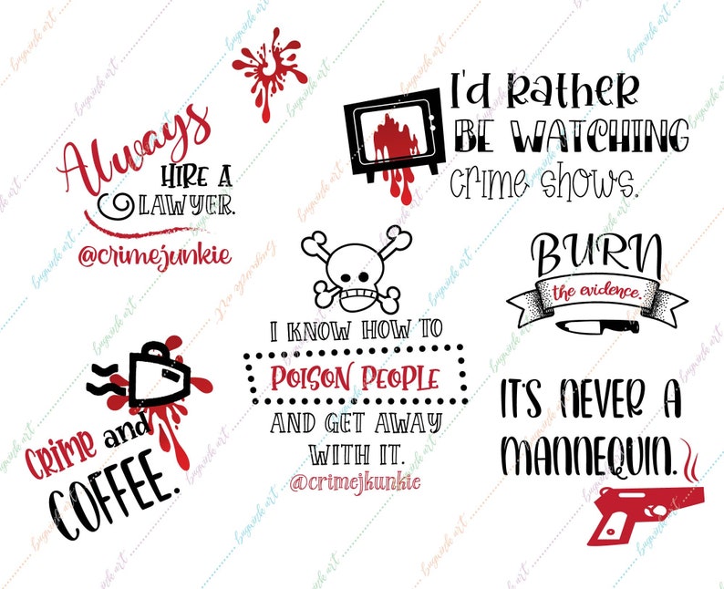 For True Crime Addicts. Cut Files, JPG, SVG, PNG, Vector, Sublimation ...