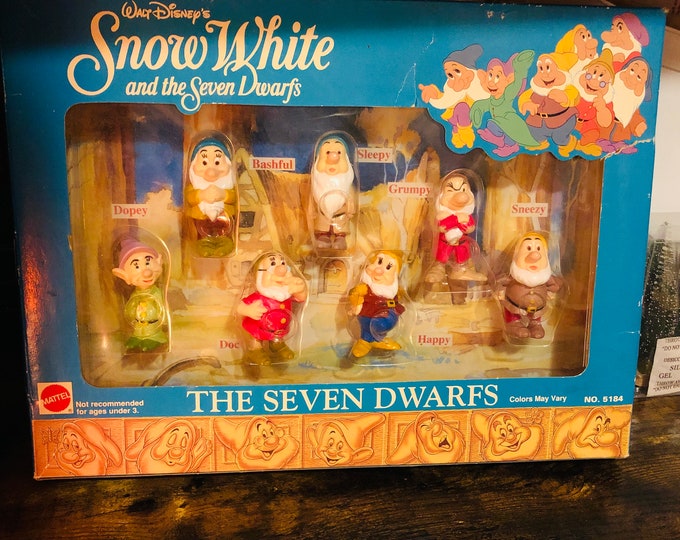 Mattel Snow White and the Seven Dwarfs Figurine Set - Etsy