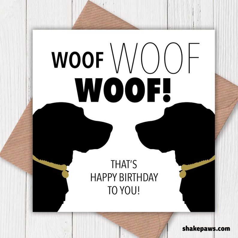 Woof Woof Woof thats Happy Birthday to You Card - Etsy