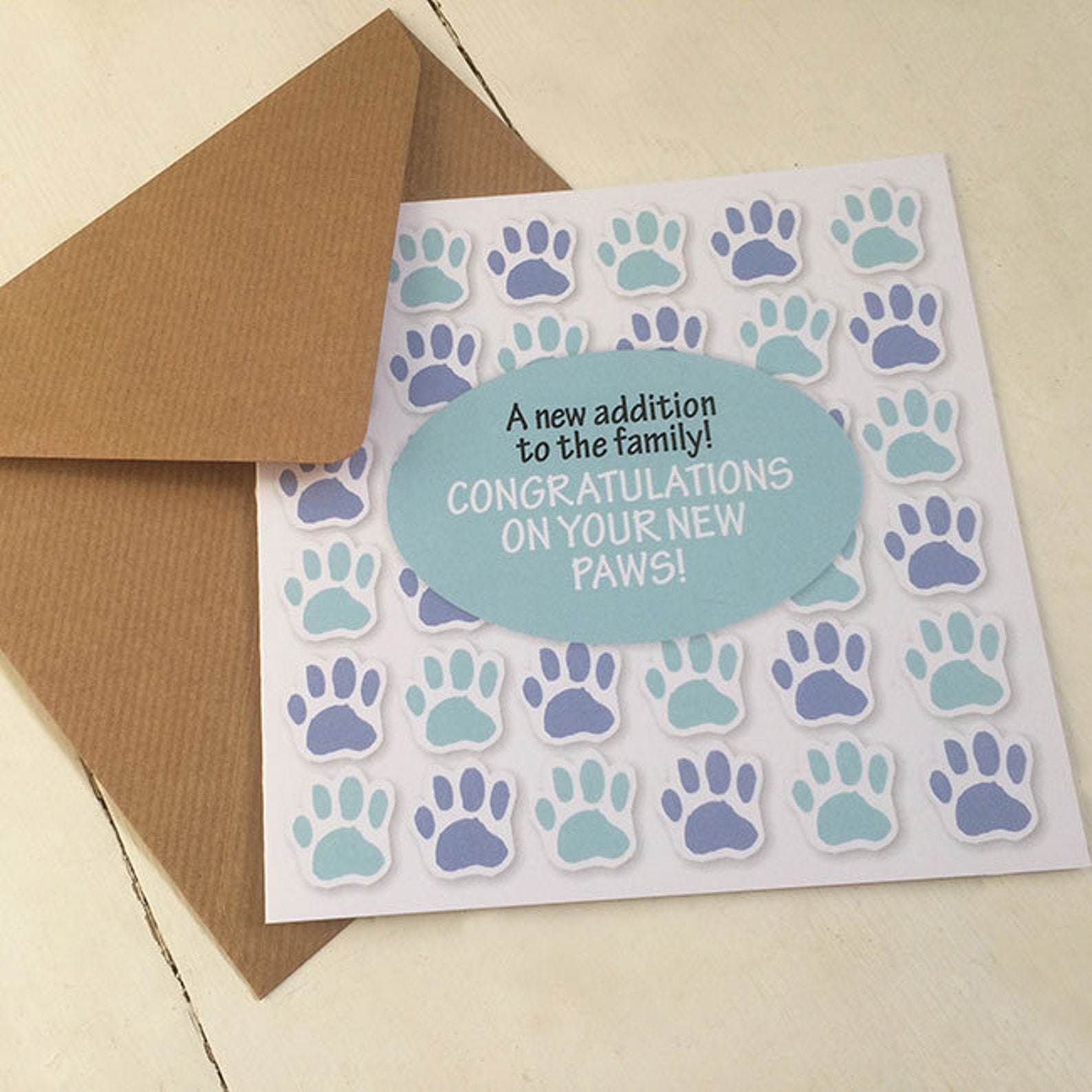 Congratulations on Your New Paws A New Addition to the - Etsy UK