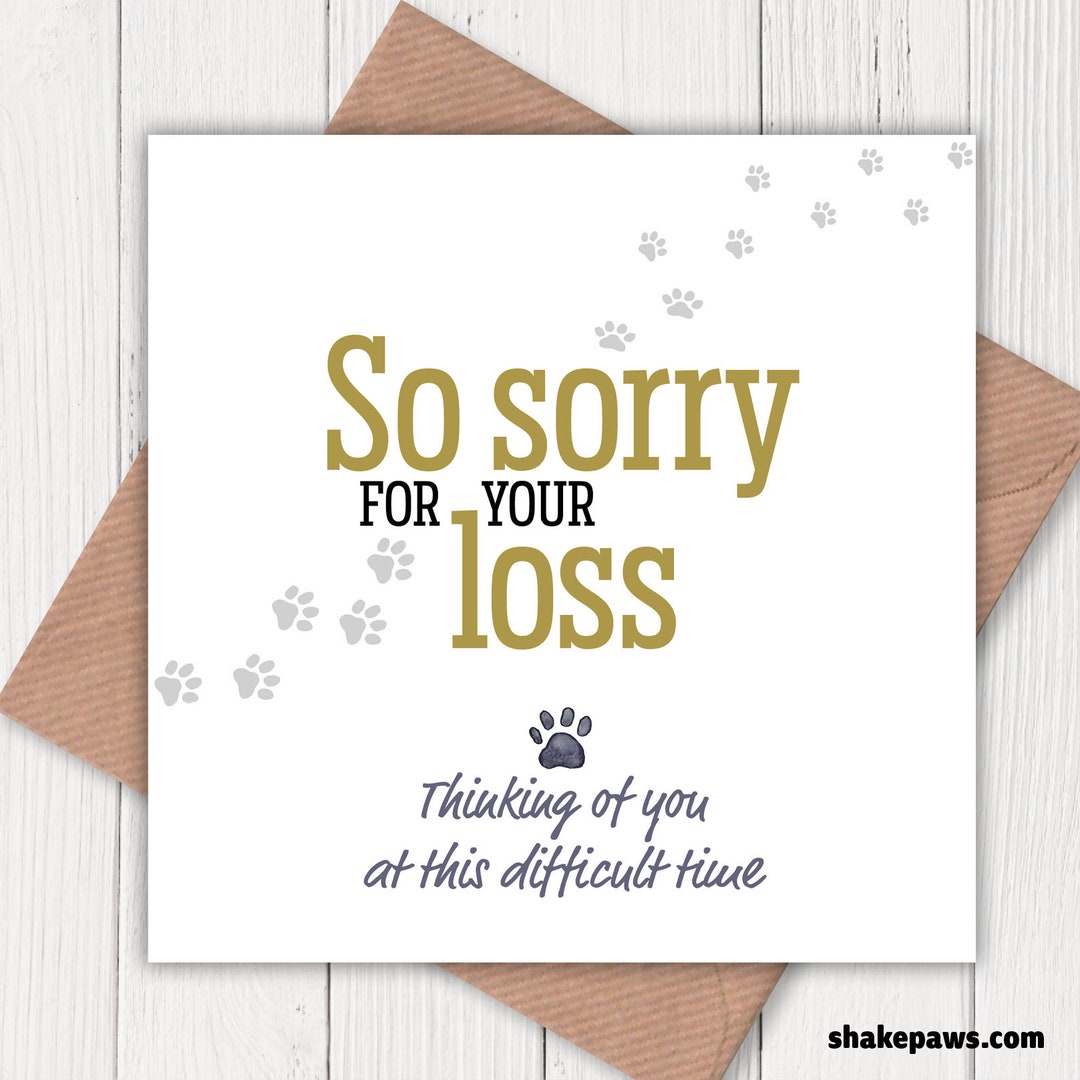 Sorry for the Loss of Your Dog or Cat - Etsy