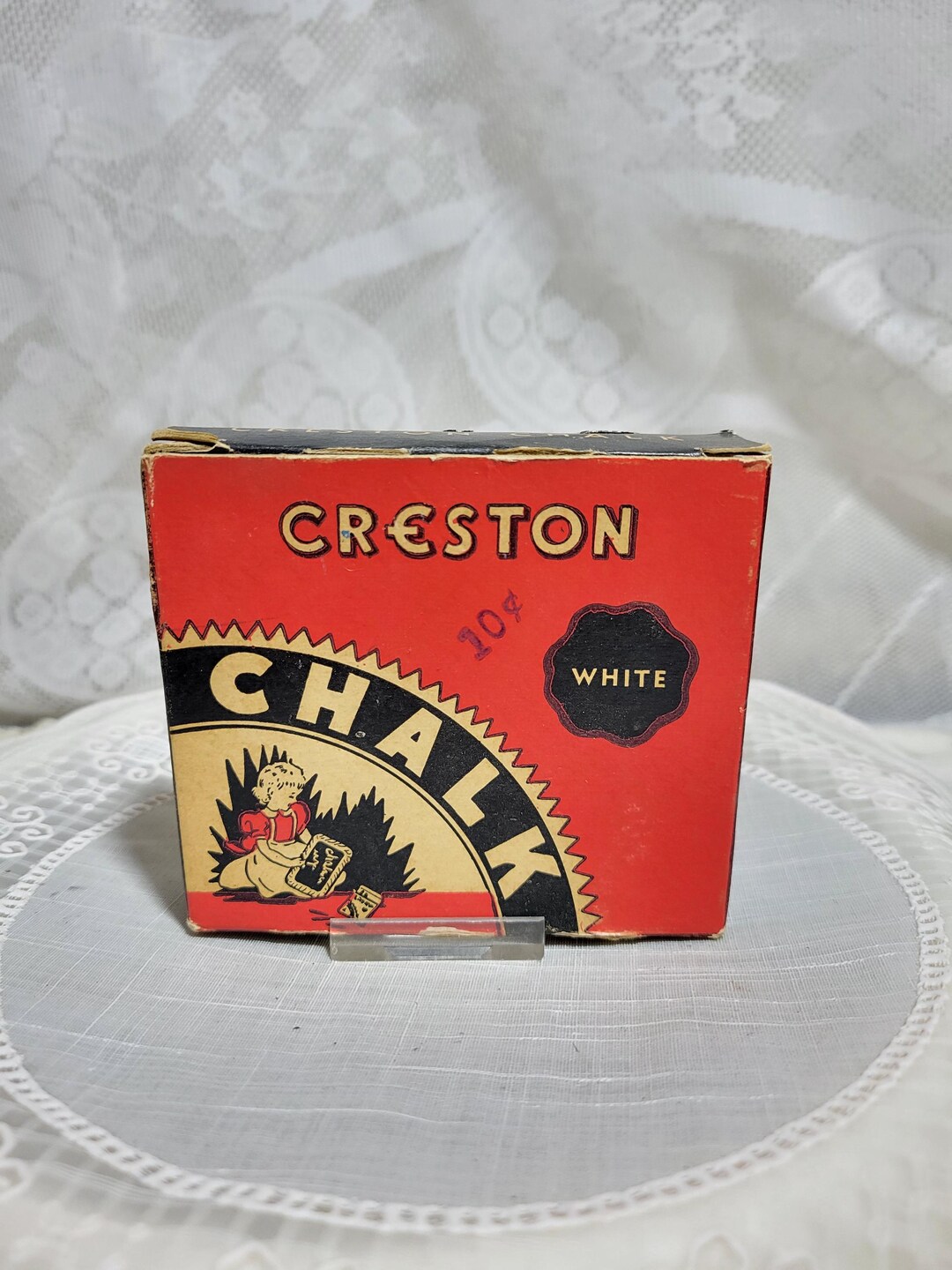 Vintage Creston Crayon White Chalk With Box - Etsy