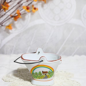Porcelain Miniature Coal Bucket, Rainbow Village Cabin - Etsy