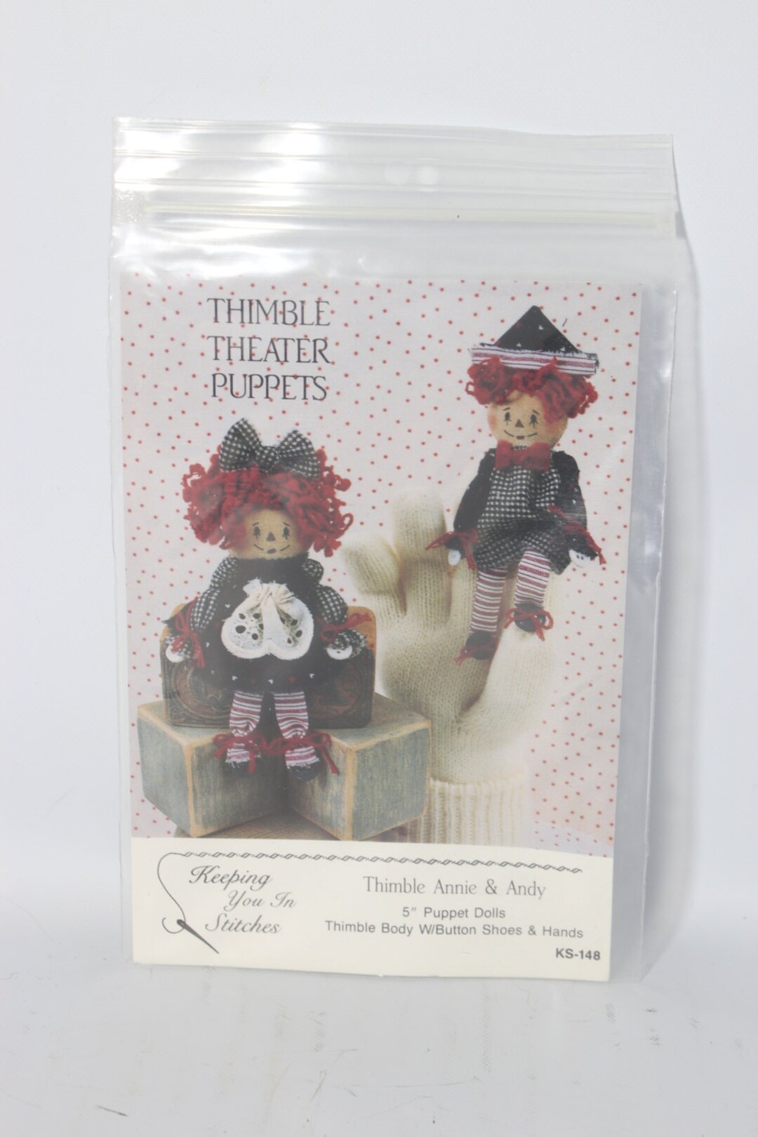 Thimble Theater Puppets, Miniature Annie and Andy, 5 Puppet Dolls 1992 ...