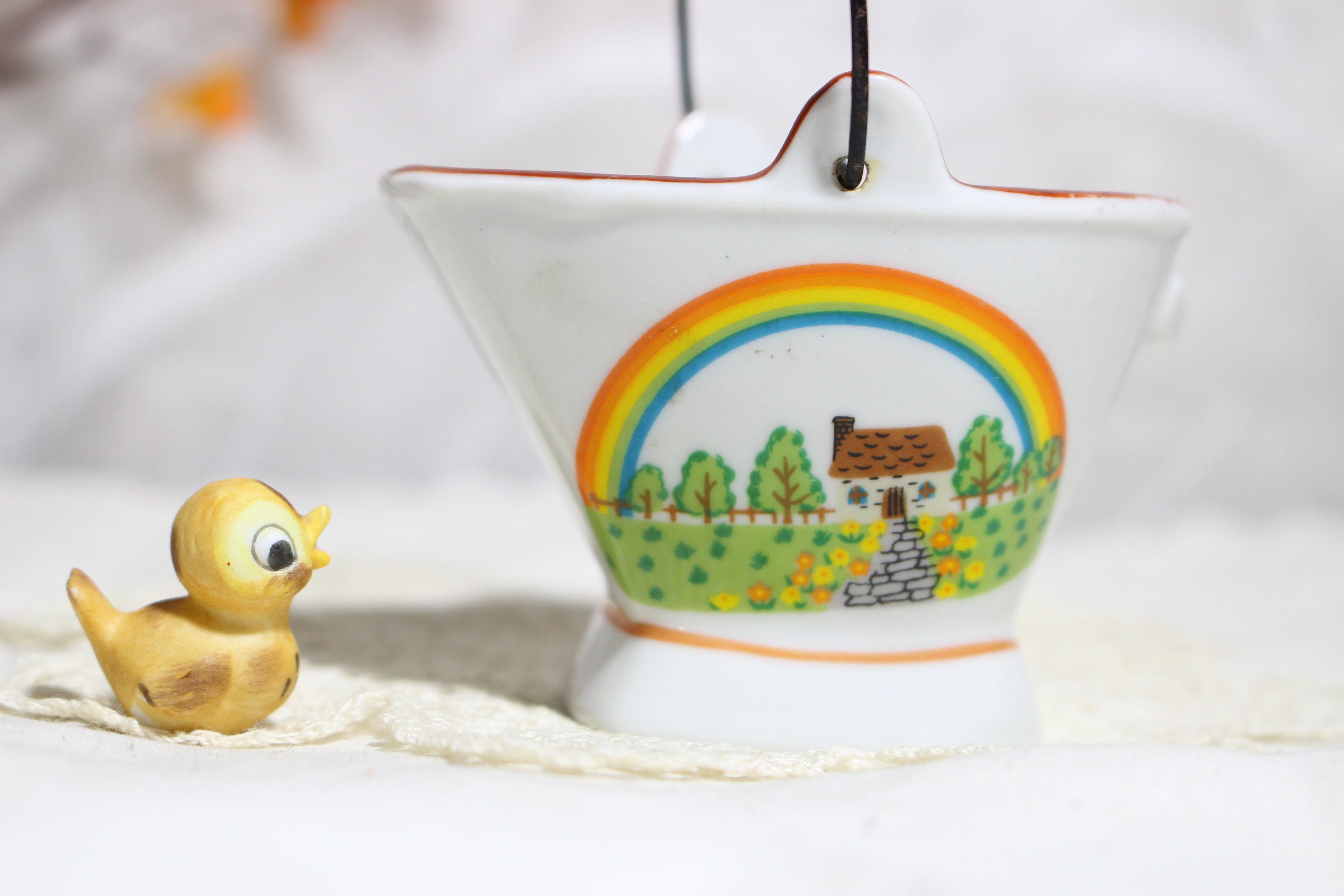 Porcelain Miniature Coal Bucket, Rainbow Village Cabin - Etsy