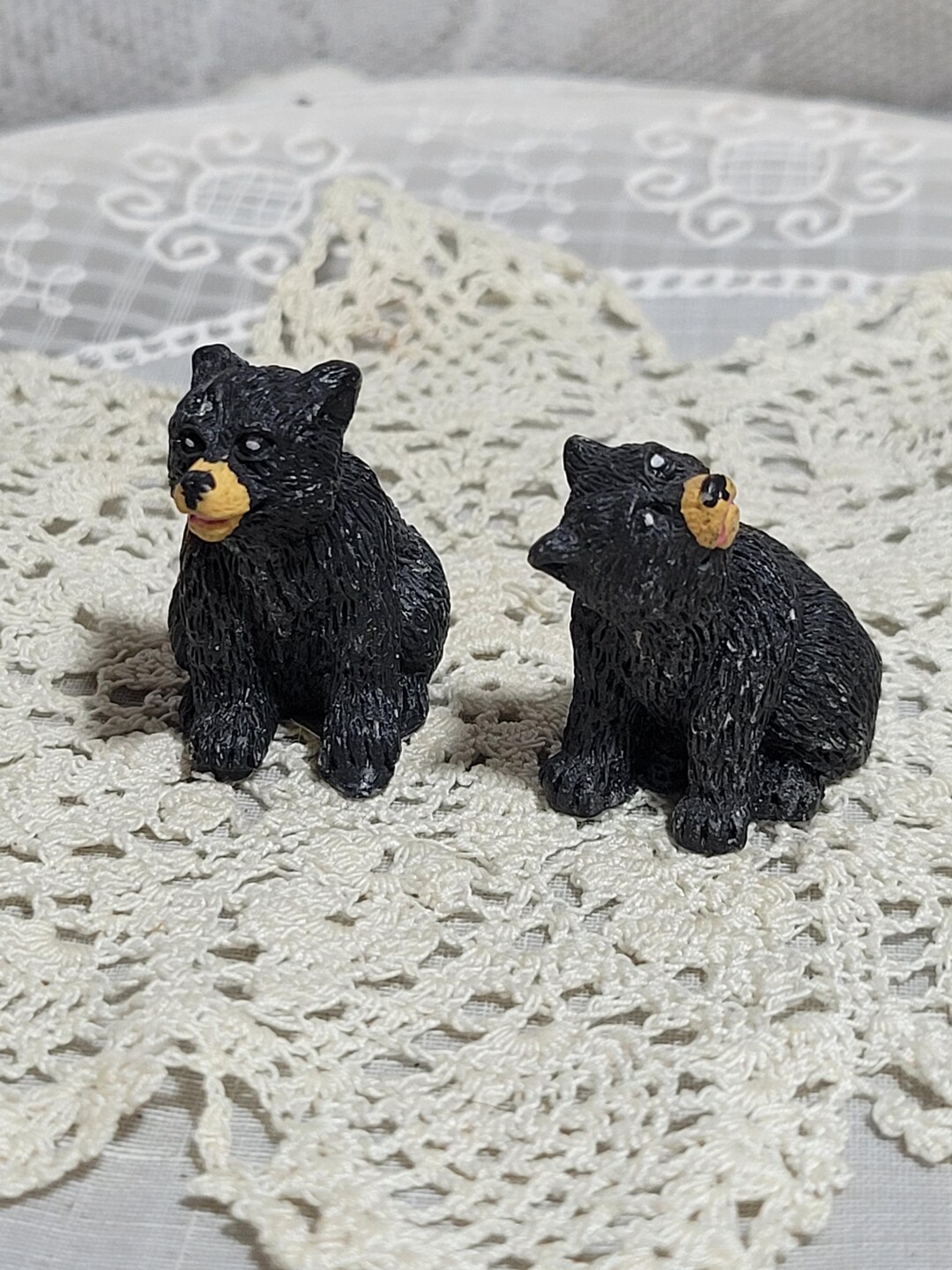 Micro Black Bear Figurines, 2 Nature Series Mini Figurines, Plastics ...