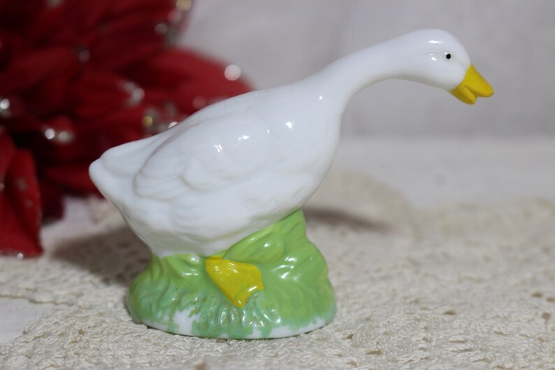 Miniature Porcelain Goose Figurine - Etsy
