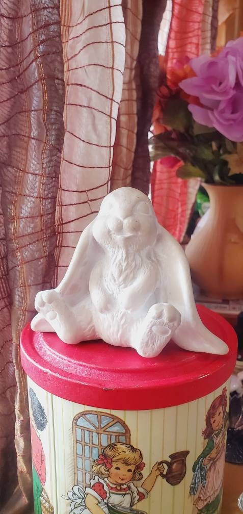 Ceramic Bunny Hare Figurine, Sitting Rabbit - Etsy