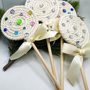 Macrame Lollipop Christmas Ornaments, Boho Christmas Tree Ornaments ...