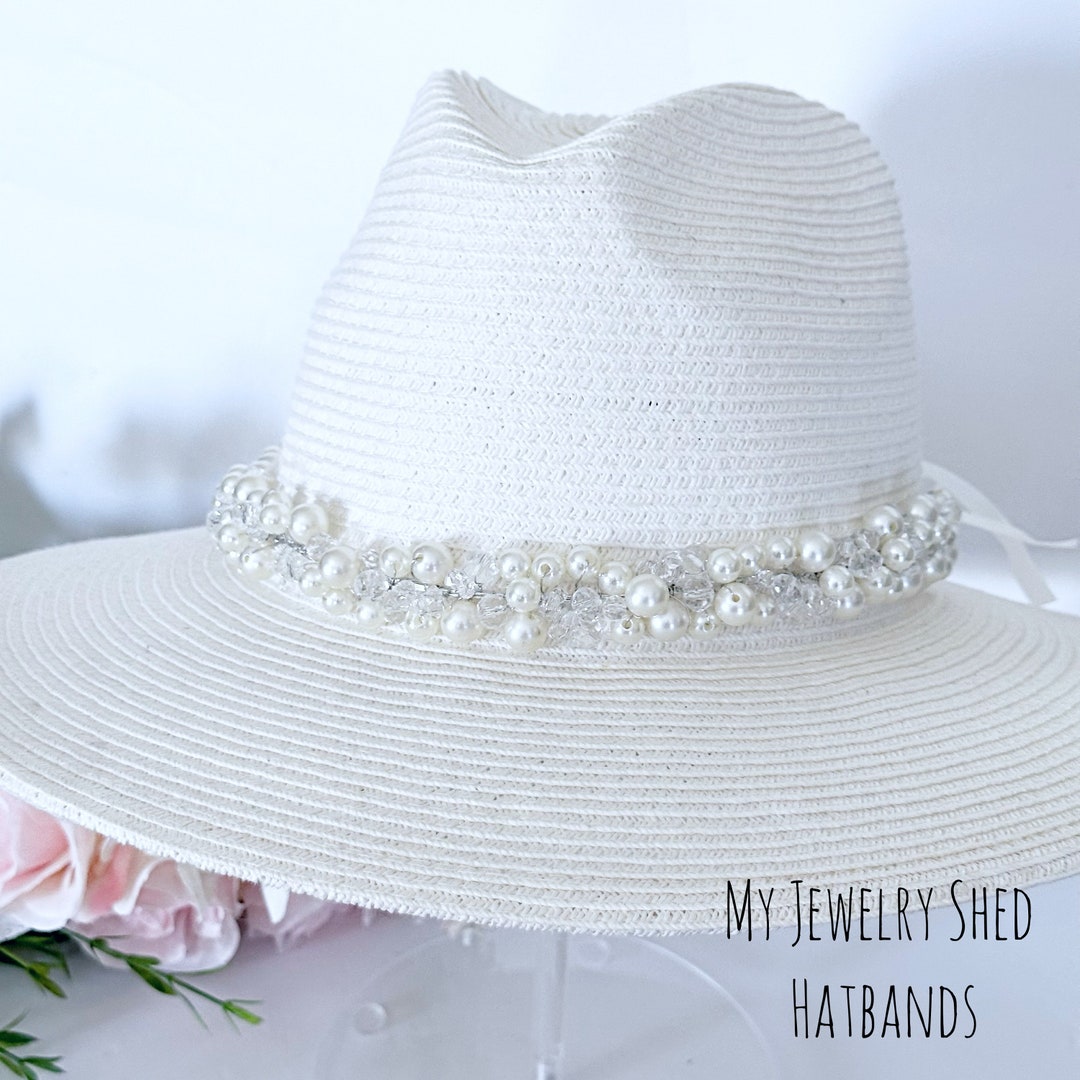 Pearl & Crystal Cowgirl Hatband: Bridal Hat Decor - Etsy