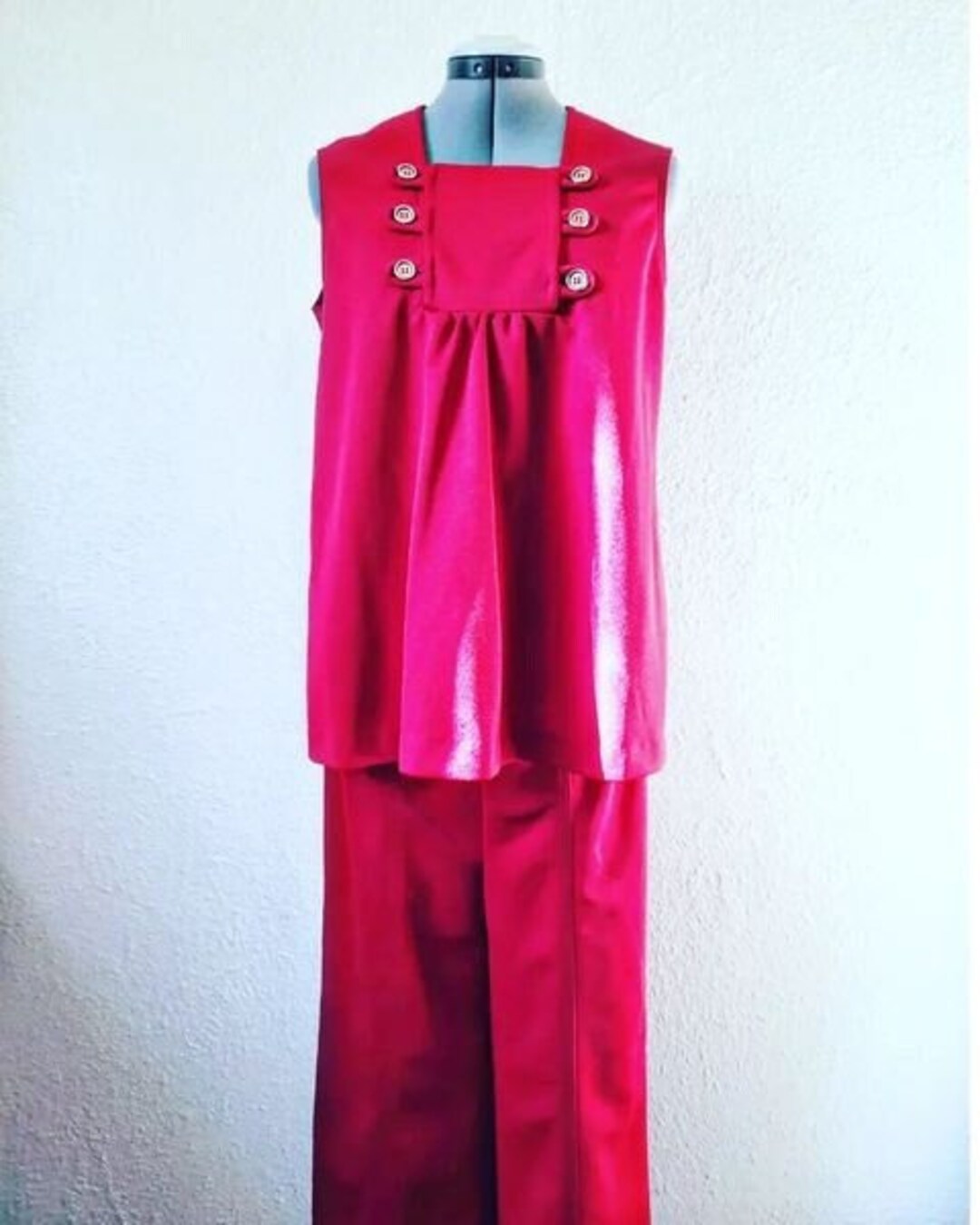 1960s Phil Jacobs Red 2 Pc Bell Bottom Pants Suit - Etsy