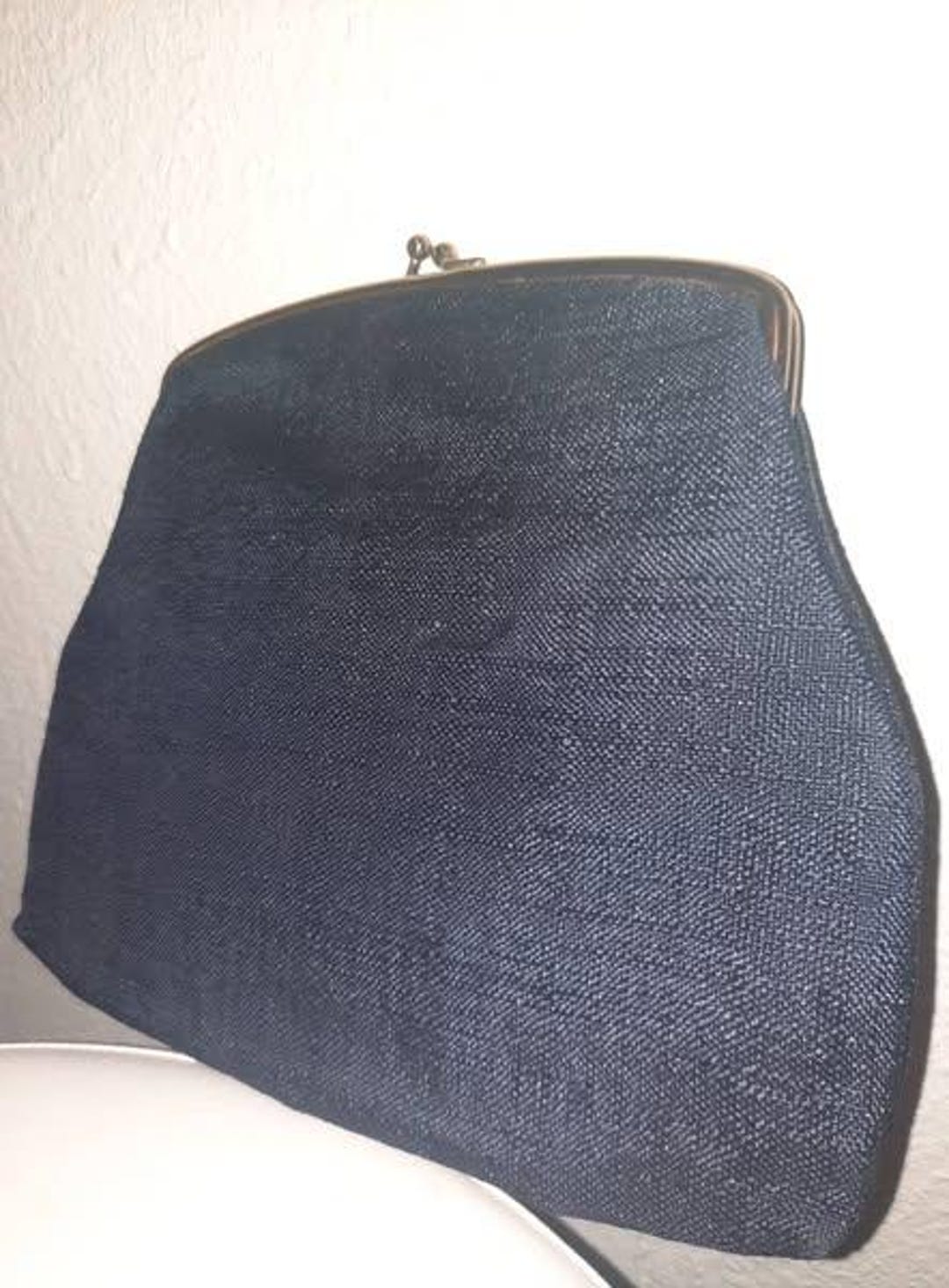 1960s Vintage St. Thomas Navy Blue Rayon Woven Clutch Purse Handbag - Etsy