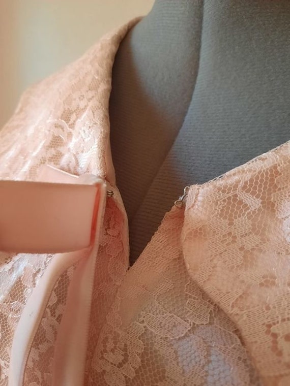 1960s Vintage Handmade Scalloped Pink Lace Sunday Dre… - Gem