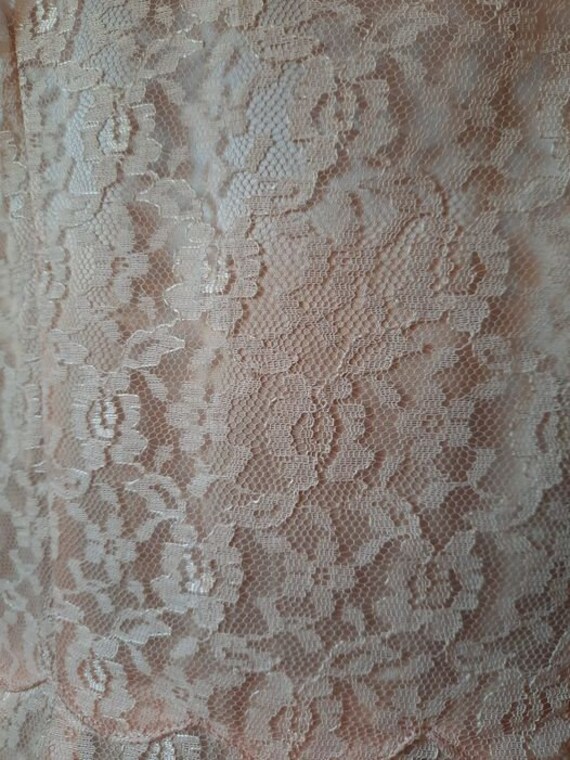 1960s Vintage Handmade Scalloped Pink Lace Sunday Dre… - Gem
