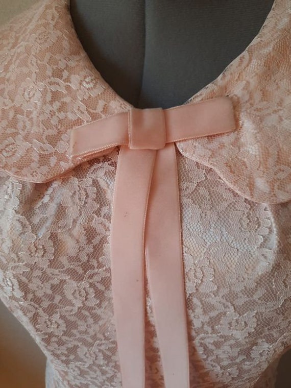 1960s Vintage Handmade Scalloped Pink Lace Sunday Dre… - Gem