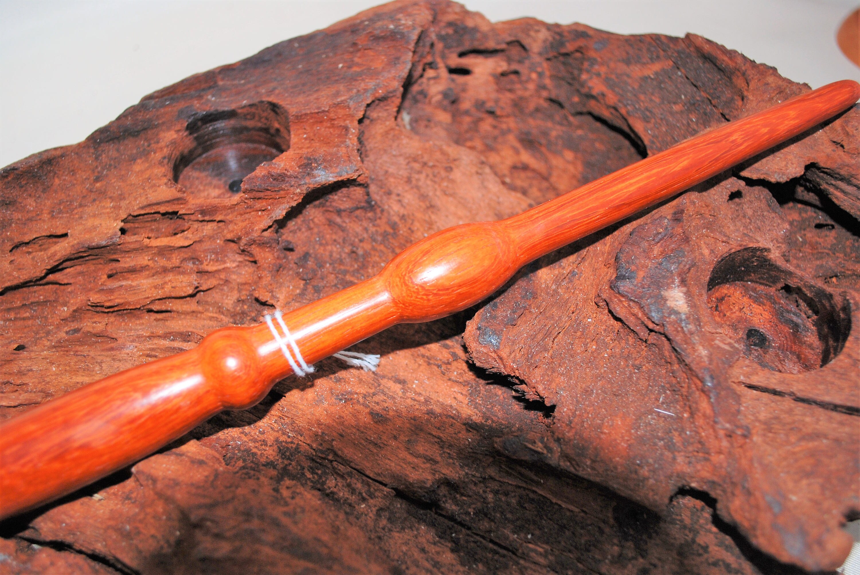 A Most Beautiful Padauk Wood Wiccan Wand Hand Turned and Hand Polished ...