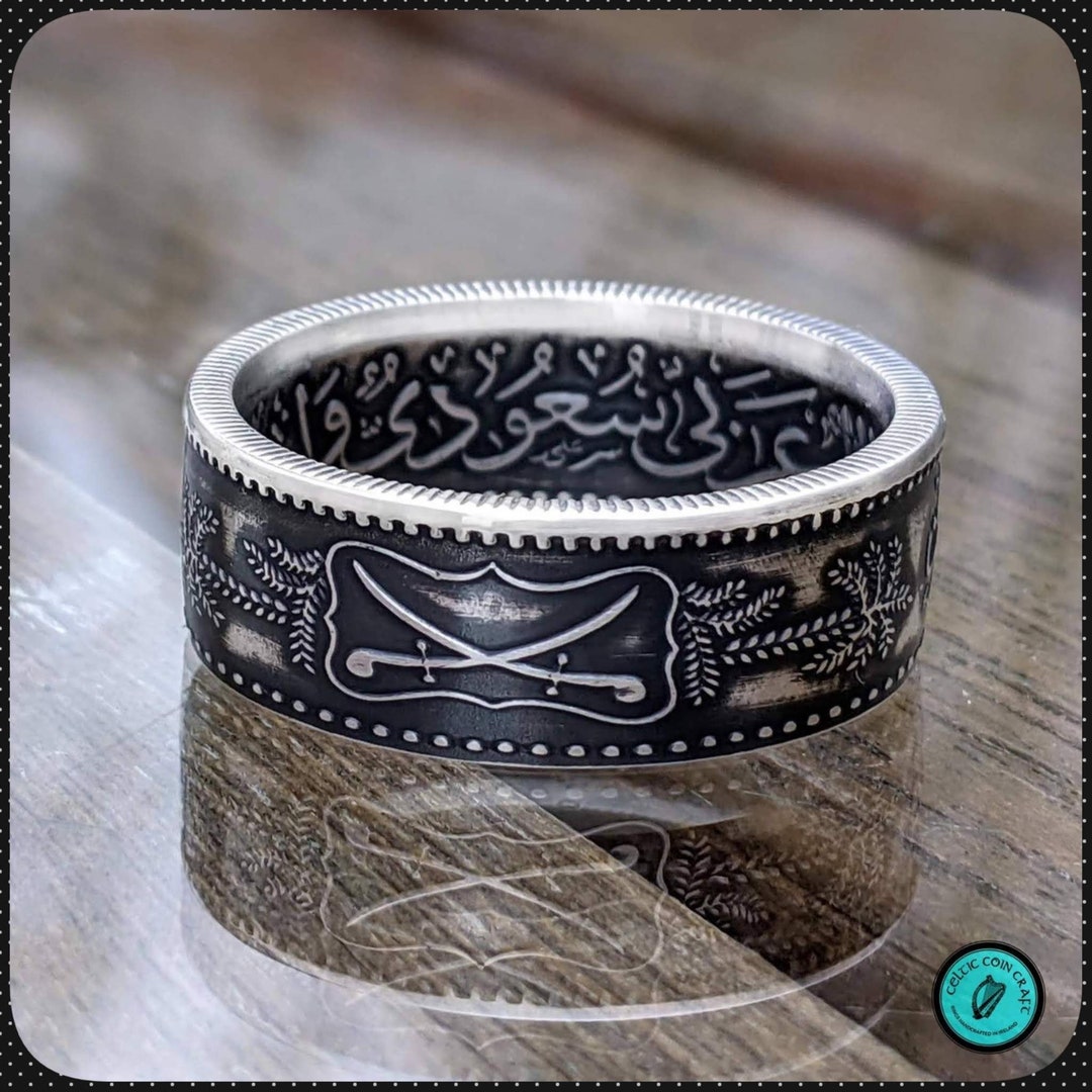 Saudi Arabian Riyal Silver Coin Ring - Etsy