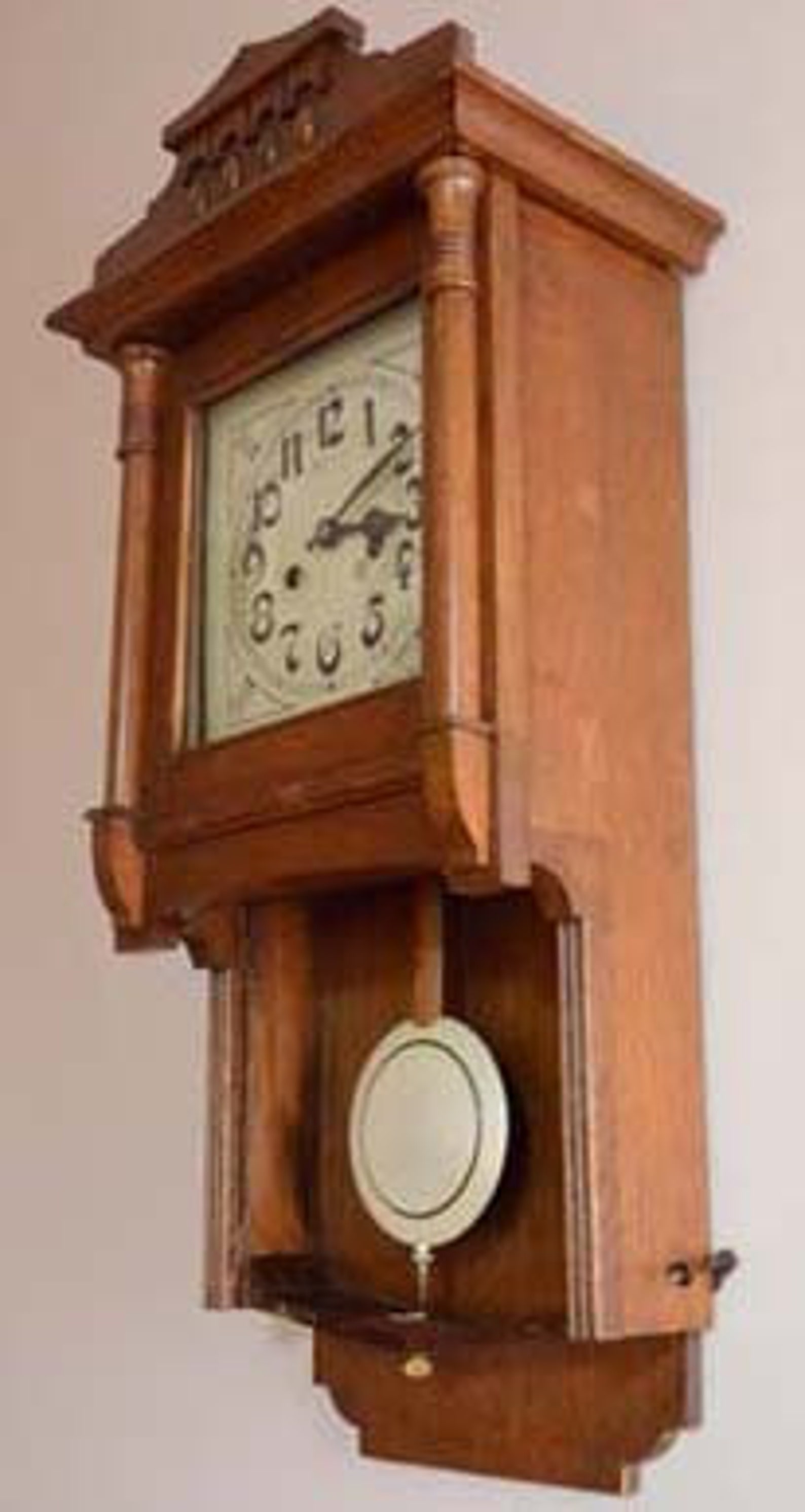 Antique Wall Clock, Circa 1900, Art Nouveau, Oak, German - Etsy Canada