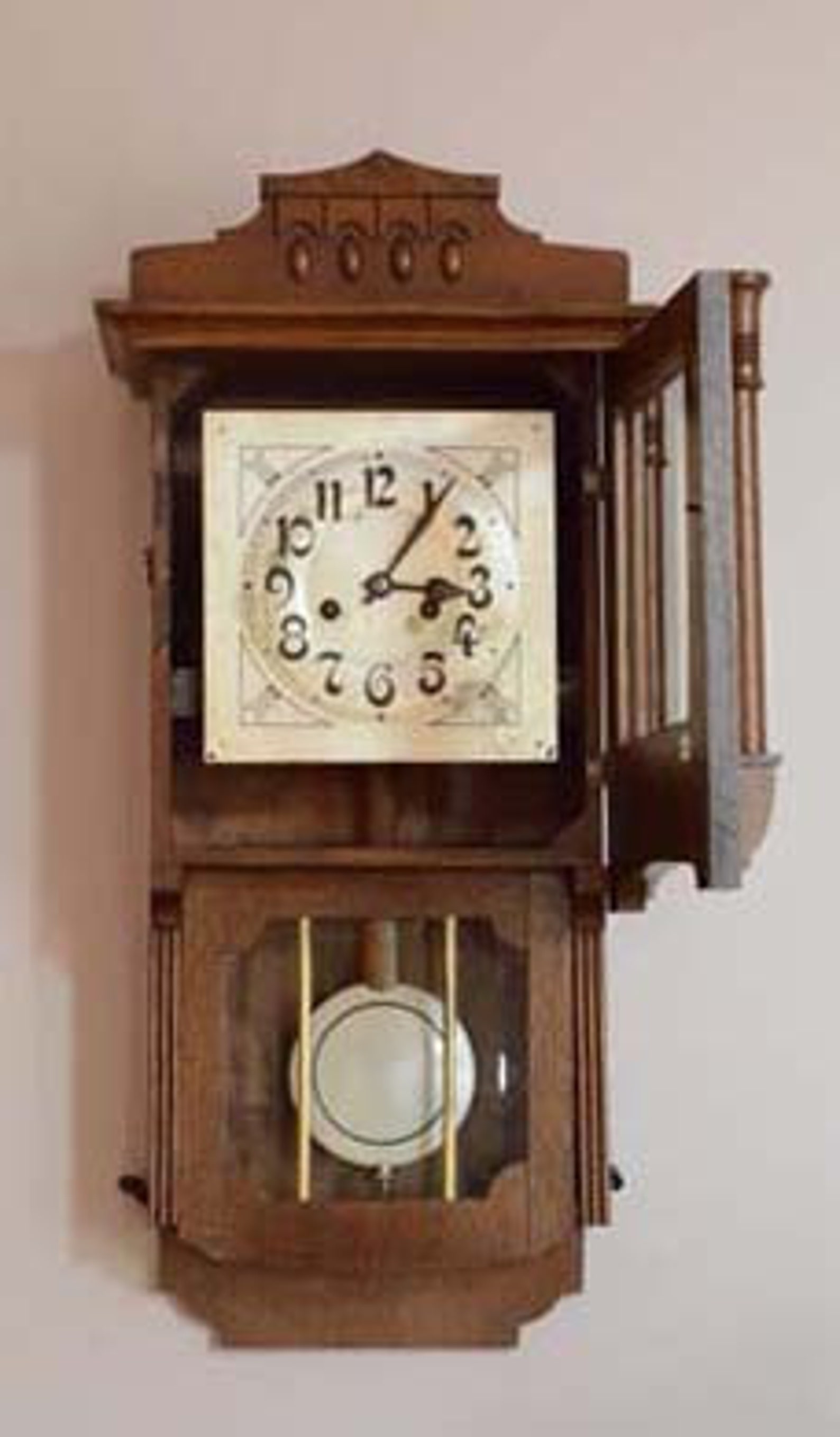 Antique Wall Clock, Circa 1900, Art Nouveau, Oak, German - Etsy Canada