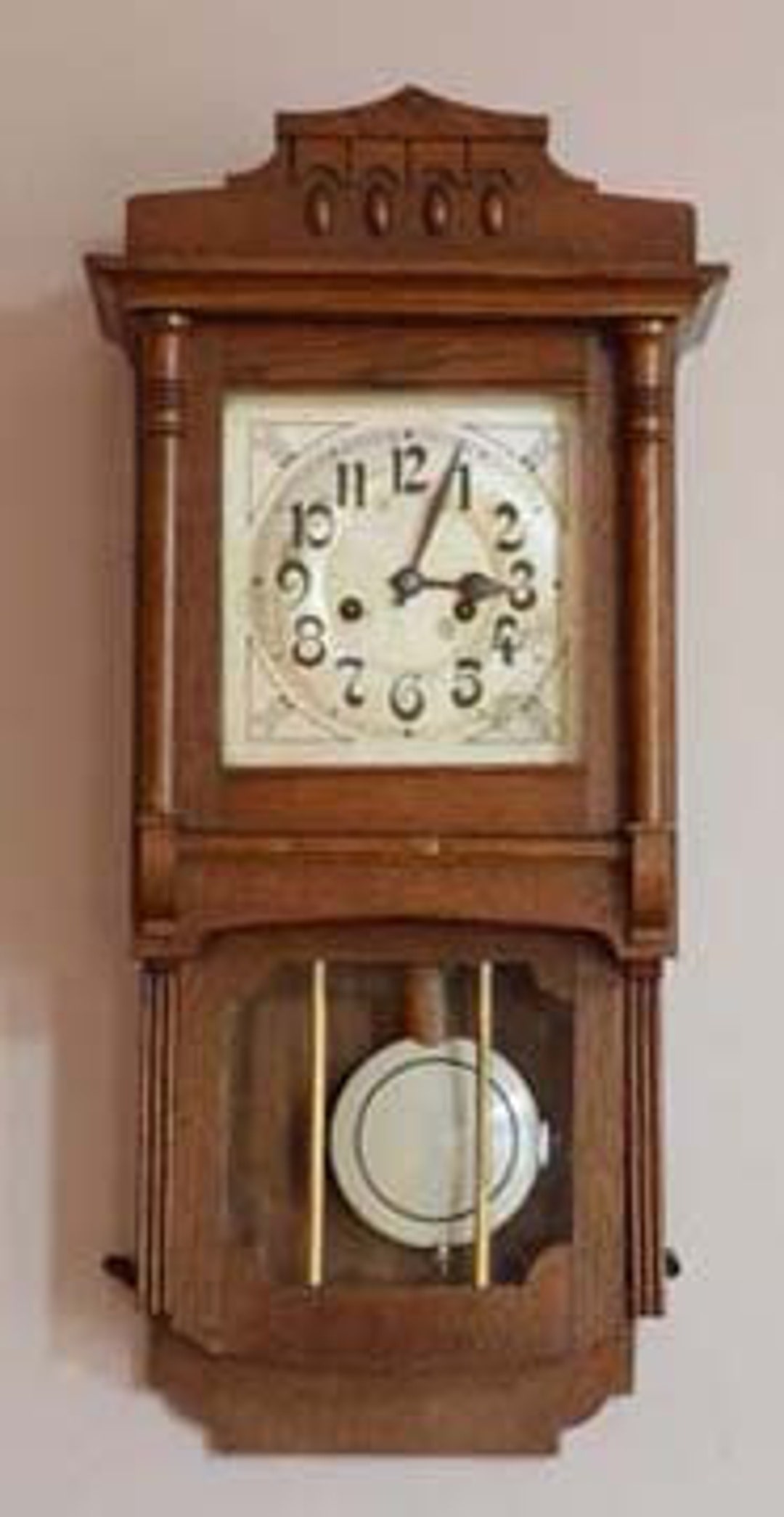 Antique Wall Clock, Circa 1900, Art Nouveau, Oak, German - Etsy Canada