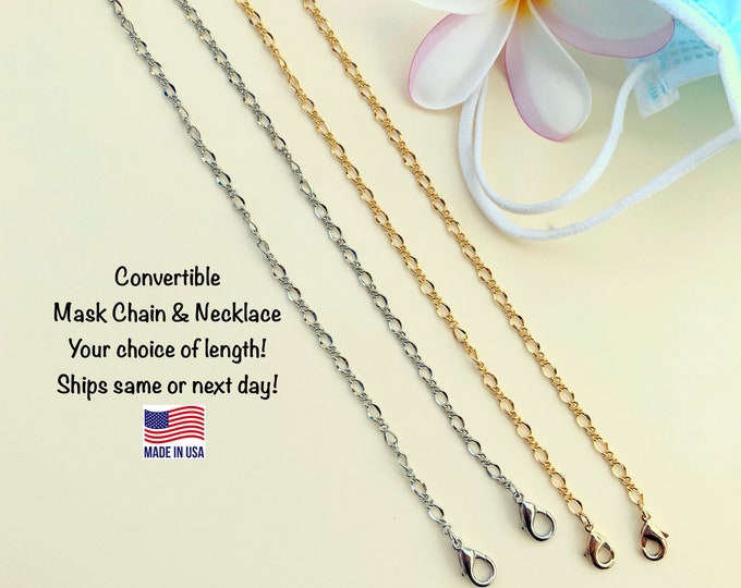 Face Mask Chain Holder Mask Lanyard Necklace Beaded Skull Sunglasses ...