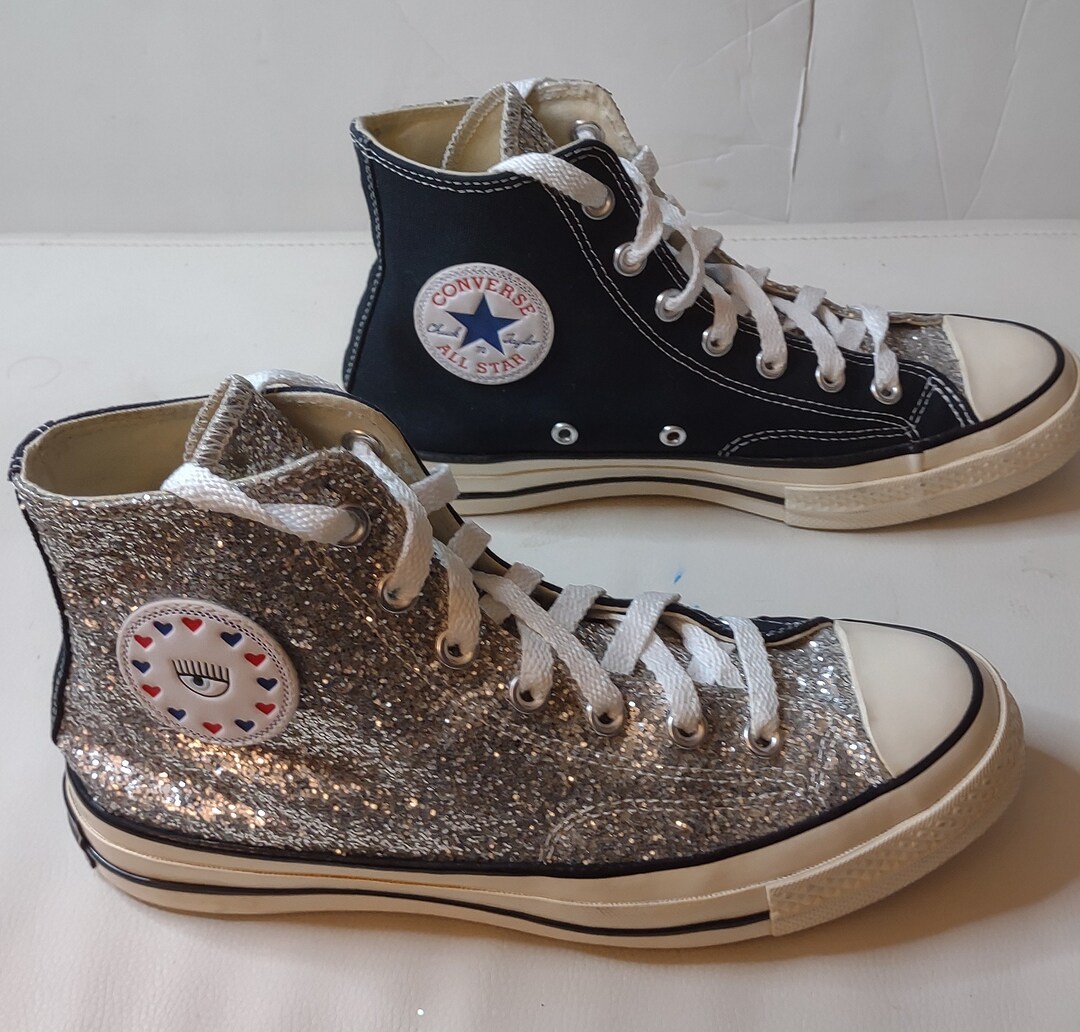 Converse X Chiara Ferragni Hi Top Glitter 2 Tone Sneakers - Etsy
