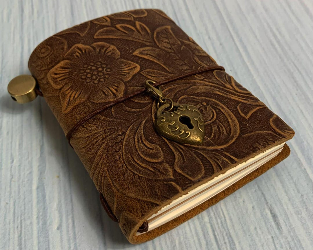 Floral Design Embossed Leather Journal, Notebook, Diary, Refillable ...