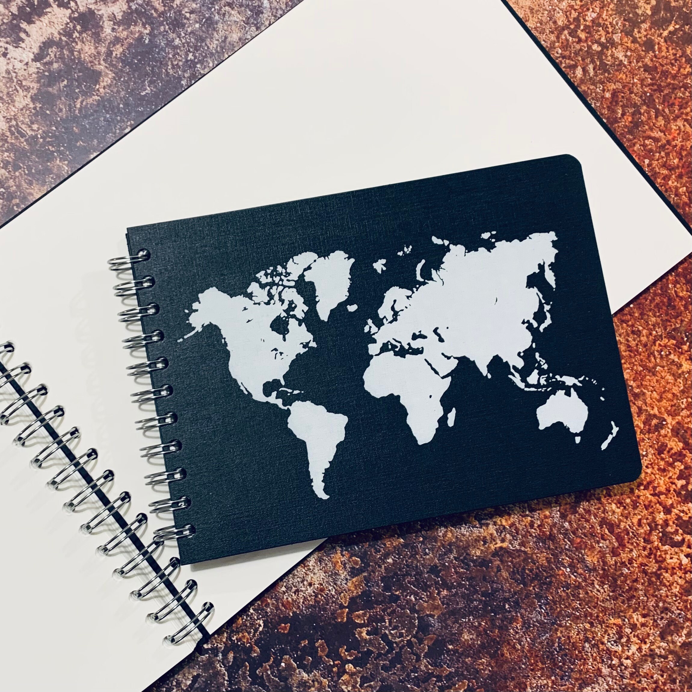 World Map Scrapbook Photo Album Black Hardboard Covers A4 - Etsy UK