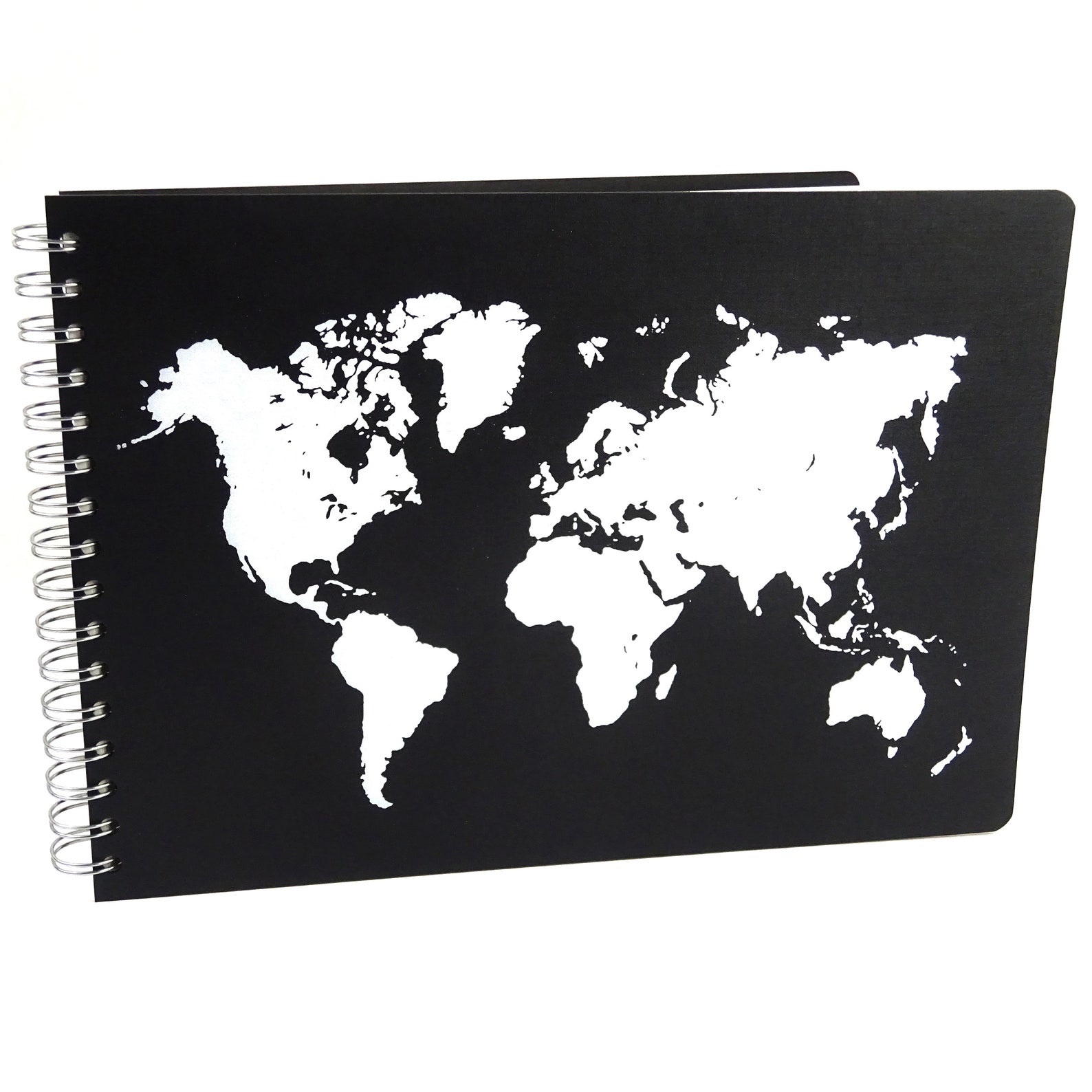 World Map Scrapbook Photo Album Black Hardboard Covers A4 - Etsy UK