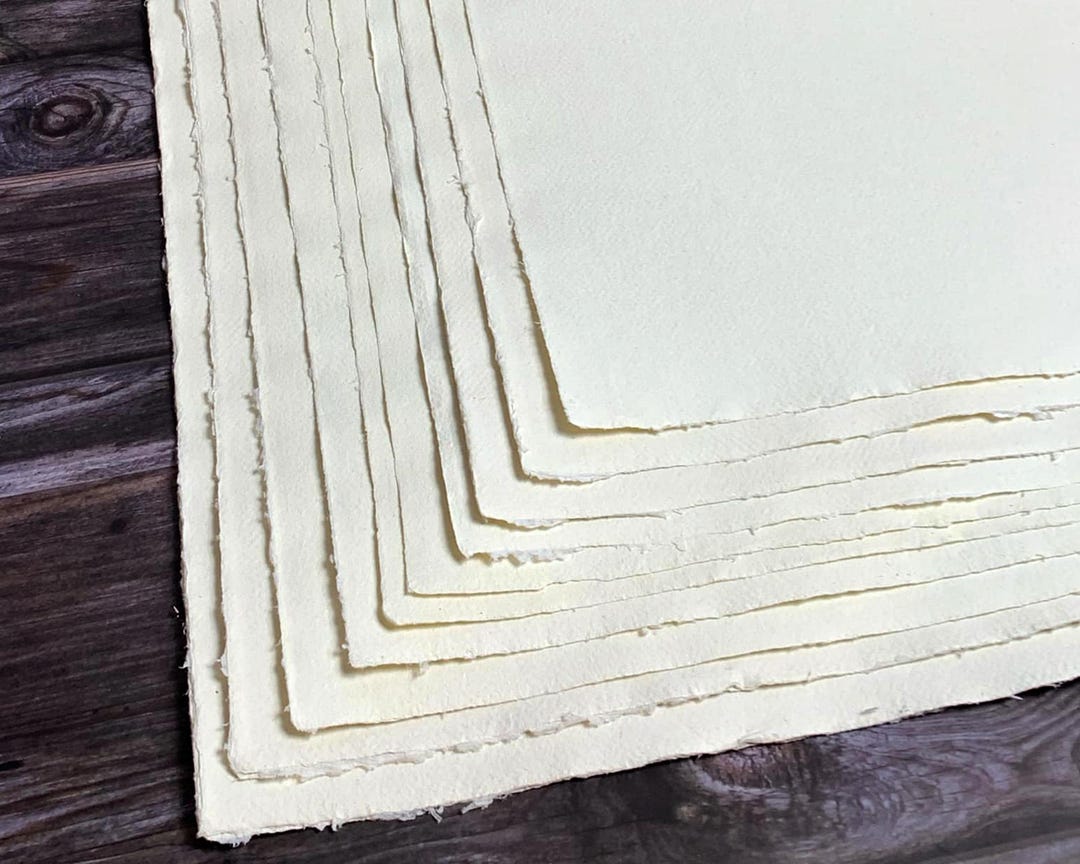 A3 White Cotton Rag Sheet Packs, 30cm X 42cm 210GSM Feather Deckle Edge ...