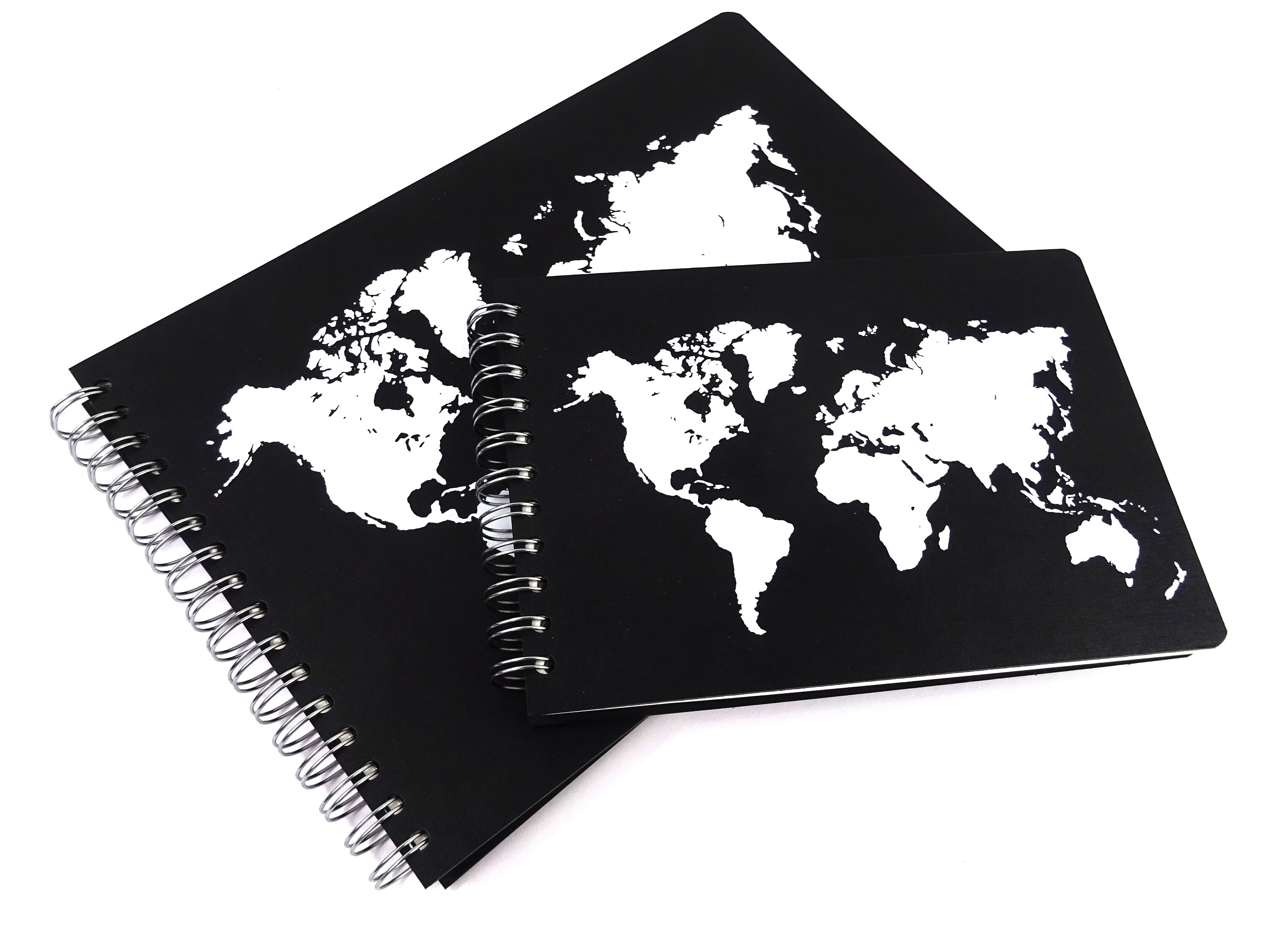 World Map Scrapbook Photo Album, Black Hardboard Covers, A4 A5, 100 ...